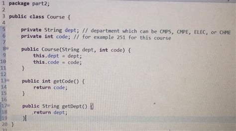 Solved 1 Package Part2 2 3 Public Class Course 4 5