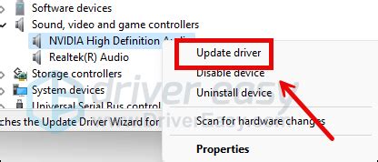 How To Fix Nvidia High Definition Audio No Sound Driver Easy