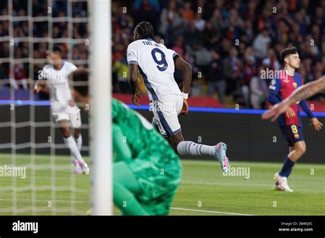 Marcus Thuram Seen Celebrating After Scoring Goal During Uefa Champions