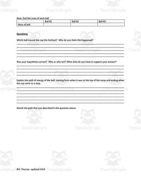 Potential And Kinetic Energy Lab By Teach Simple