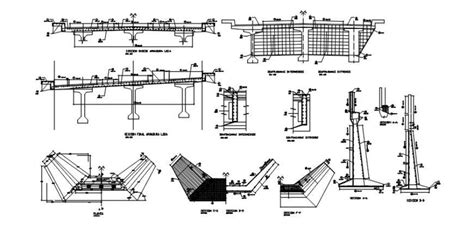 Construction Details Of Bridge Structural Blocks Dwg File