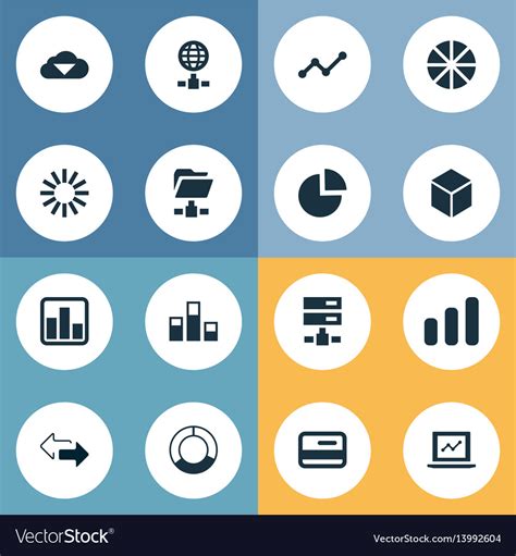Set Of Simple Data Icons Royalty Free Vector Image