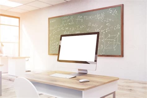 Premium Photo Computer Screen In Classroom