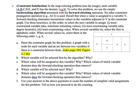 O Constraint Satisfaction In The Map Coloring