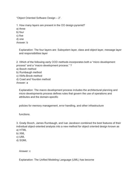 Sotware Engineering 42 “object Oriented Software Design 2” How Many Layers Are Present In