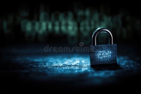 Secure Padlock In Dark Setting Symbolizing Data Protection And Cybersecurity Stock Image Image