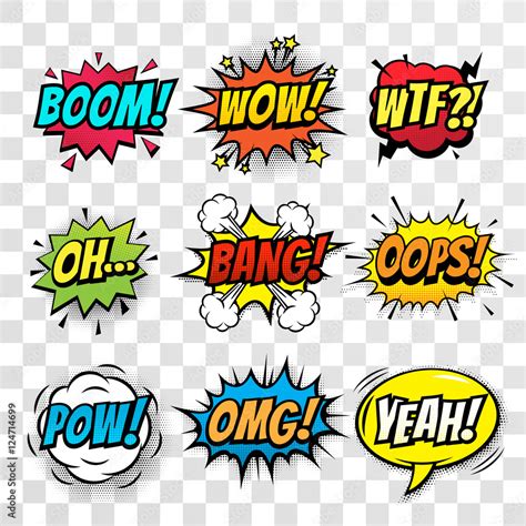 Comic Book Action Word Bubbles