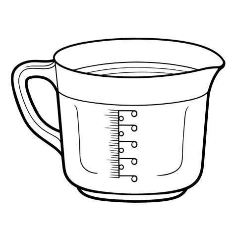 Practical Measuring Cup Outline Icon In Vector Format For Kitchen Designs 42363048 Vector Art