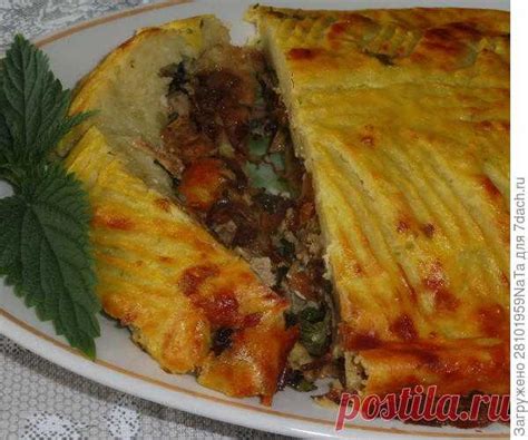 Лежень картофельная запеканка с капустой мясом и крапивой Пироги с
