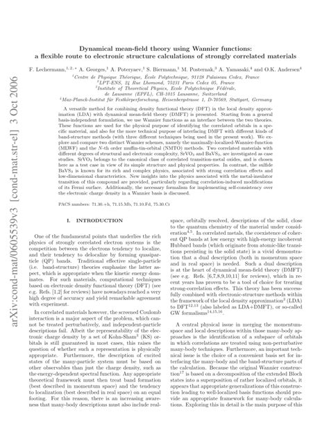 Pdf Dynamical Mean Field Theory Using Wannier Functions A Flexible Route To Electronic