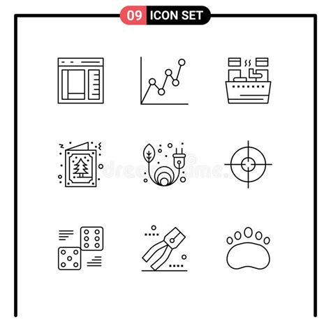 9 User Interface Outline Pack Of Modern Signs And Symbols Of Green Energy Invitation Beauty