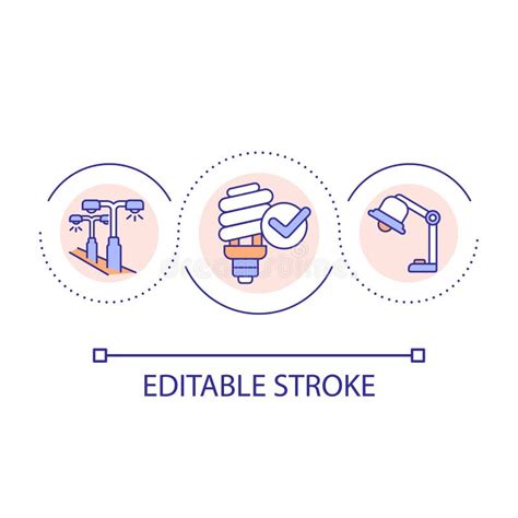 Lighting Assessment In Workplace Loop Concept Icon Stock Vector Illustration Of Concept