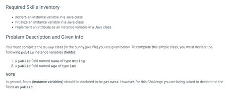 Solved Required Skills Inventory Declare An Instance