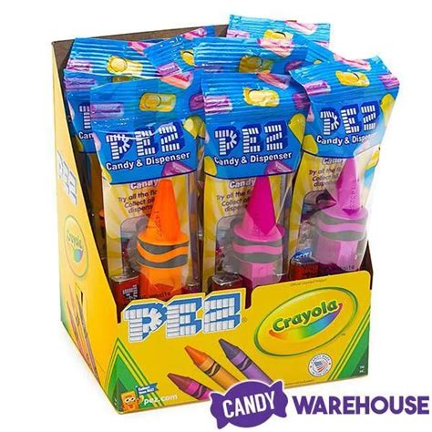 Crayola Crayons Pez Candy Packs 12 Piece Display Candy Warehouse
