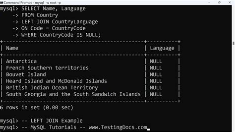 Mysql Outer Join Testingdocs