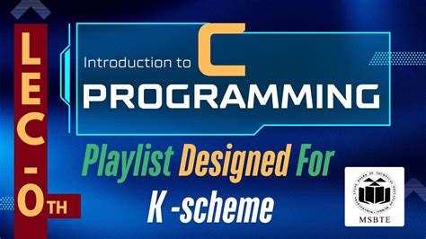 Lecture 0th C Programming Full Course For Msbte Notes And Qb Available For All Branches 2nd