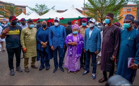 Photo News Sanwo Olu T Veteran Actress Iya Awero Three Bedroom