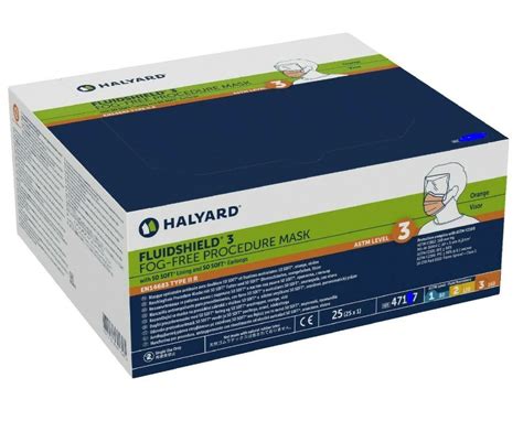 Halyard Level 3 Earloop Mask Fluid Shield 25 Box