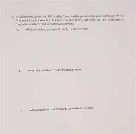 Solved Questions 1 Write Balanced Net Ionic Equations For
