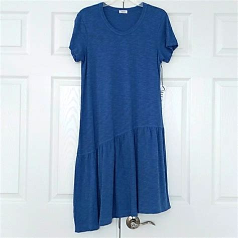 Wilt Dresses Wilt Lapis Blue Ruffle Short Sleeve Slub Jersey Dress Poshmark