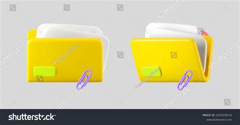 3d Yellow Computer File Folder Icon Stock Vector Royalty Free