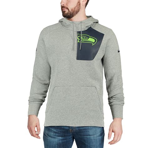 Nike Seattle Seahawks Heathered Gray Fly Fleece Pullover Hoodie