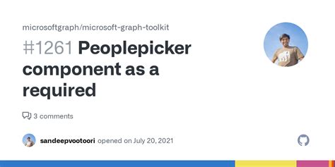 Peoplepicker Component As A Required · Issue 1261 · Microsoftgraph