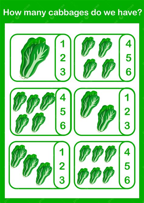 수학 또는 숫자 계산을 배우기 위한 유치원용 유치원 학습 워크시트 유치원 및 유치원 어린이를 위한 야채 수 계산에 대한 학습 시트 벡터 워크시트 유치원 숫자를 세다