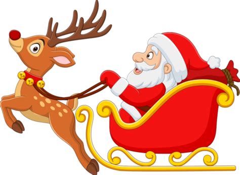 Christmas Santa Reindeer Vector Hd Images Christmas Cartoon Santa With