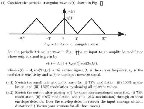 1 Consider The Periodic Triangular Wave M T Shown In Fig 3t T M T Ac 2t 0 T T 3t Figure 1