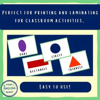 Basic Shapes Flash Card Set By Your English Quest TPT