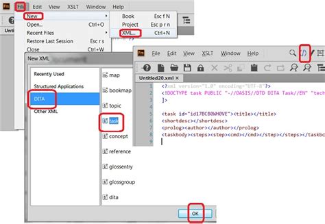 Create Dita Task Topic Document