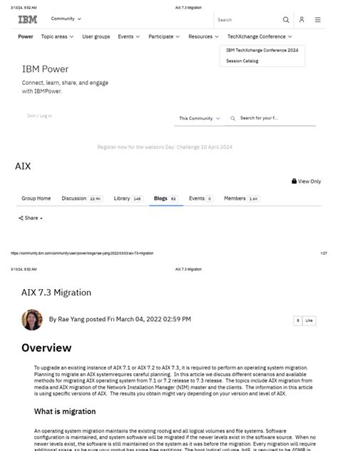 Aix 7 3 Migration Community Pdf Booting File System