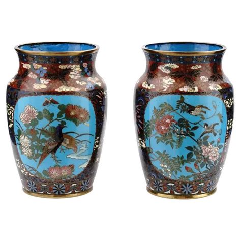 High Quality Japanese Meiji Cloisonne Enamel Vases For Sale At 1stdibs