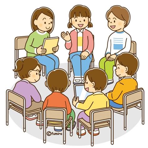 椅子に座って話をする子どもたちのイラスト（ソフト） イラスト ソフト 子ども イラスト イラスト