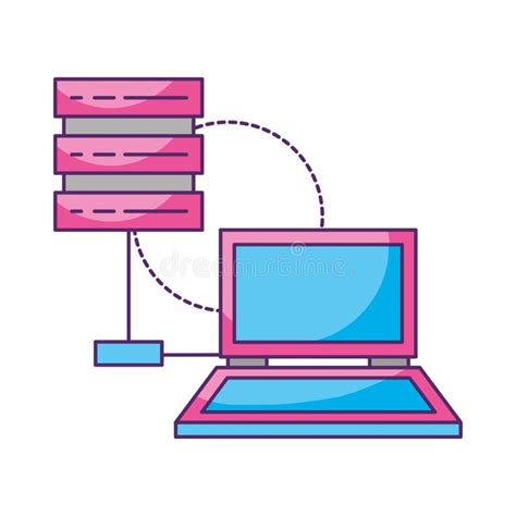 Laptop Database Server Connection Storage Stock Illustration Illustration Of Server System