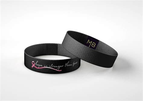 Hope Is Stronger Than Fear Cancer Motivational Wristband Reversible