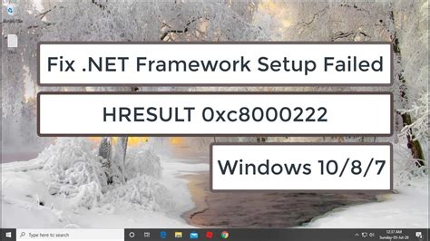 Fix Net Framework Setup Failed Hresult 0xc8000222 Youtube