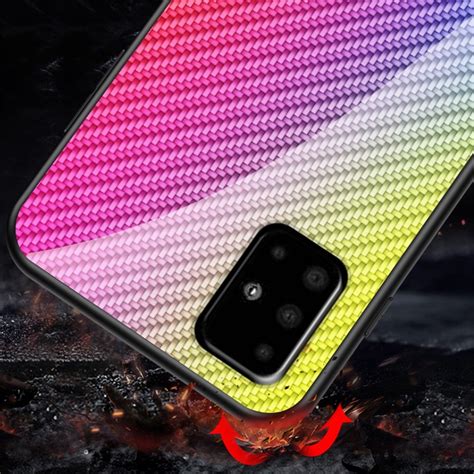 For Samsung Galaxy A71 5g Gradient Carbon Fiber Texture Tpu Border