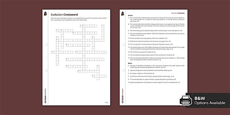 Gcse Biology Evolution Crossword