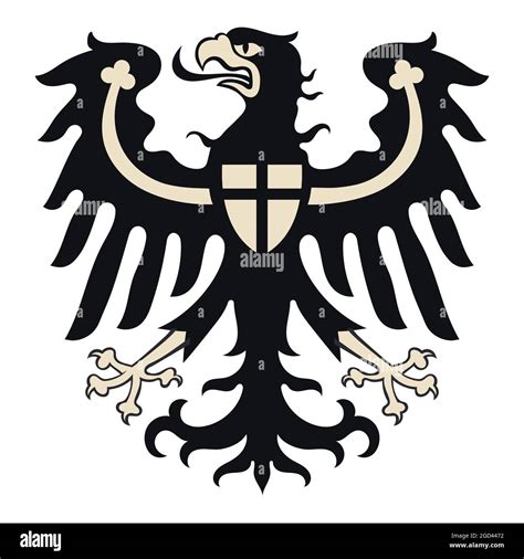 Knightly Design Shield With Heraldic Eagle Teutonic Knights Stock