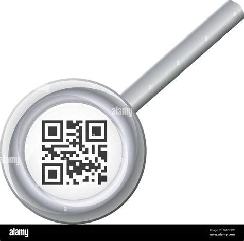 qr code under magnifying glass stock vector image and art alamy