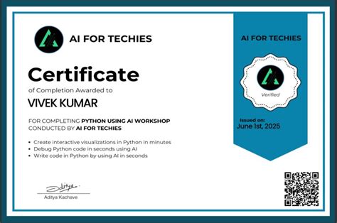 🚀 Im Excited To Share That Ive Successfully Completed The Python Using Ai Workshop Vivek Kumar