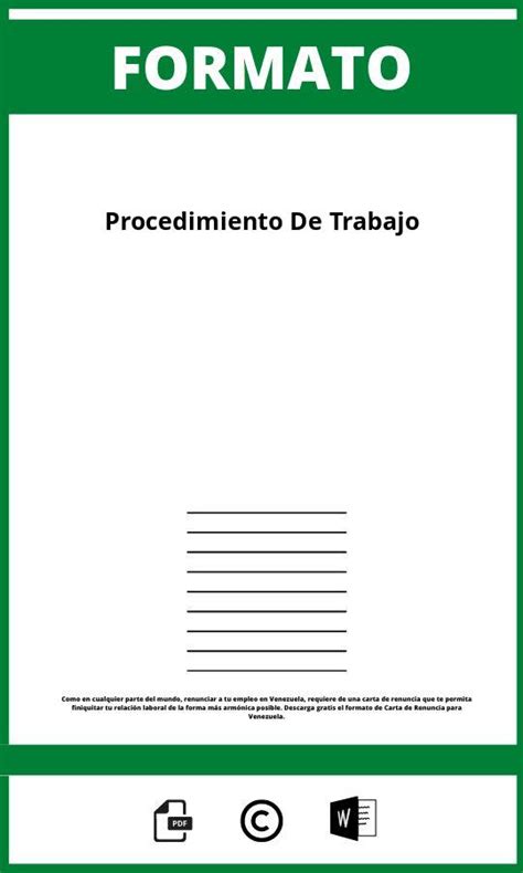 Formato De Procedimiento De Trabajo 2025
