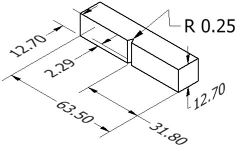 Schematic Of Impact Test Specimen All Dimensions Are In Mm Download