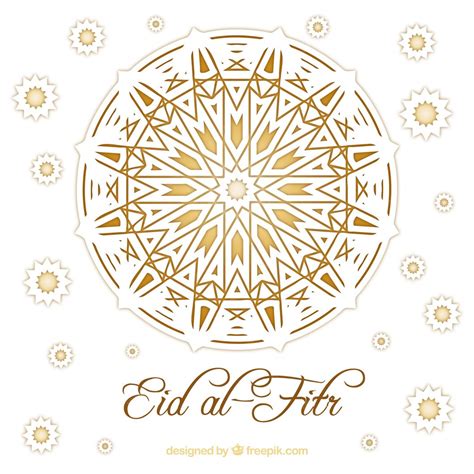 황금 세부 사항 가진 추상 이드 알 피트 르 배경 무료 벡터