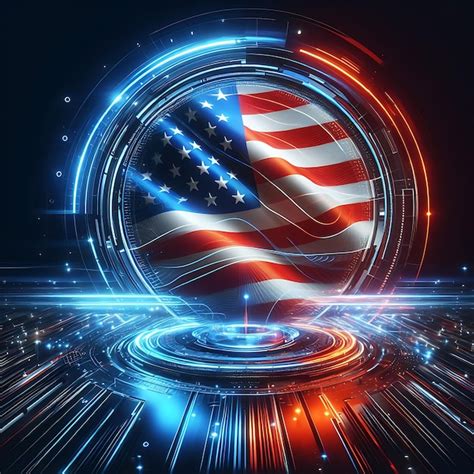 Premium Photo Futuristic Style Of The Usa Flag