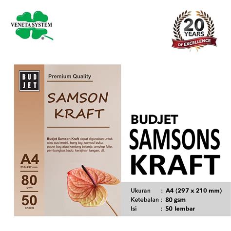 Jual Kertas Samson 80gr Uk A4 Samson Craft Coklat Kertas Samson Kraft Shopee Indonesia