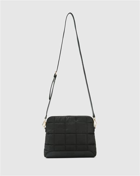 Quilted Cross Body Bag In Onyx Black
