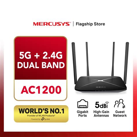 Mercusys Ac1200 2 4ghz 5ghz Wireless 4x High Gain Antennas Dual Band Gigabit Router Ac12g